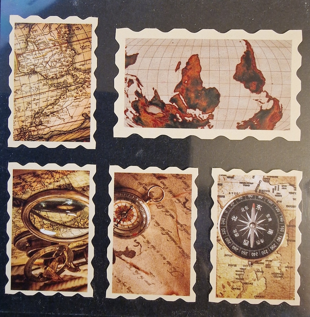 Vintage World Map Stamp Sticker Sheet of Your Choice - Etsy