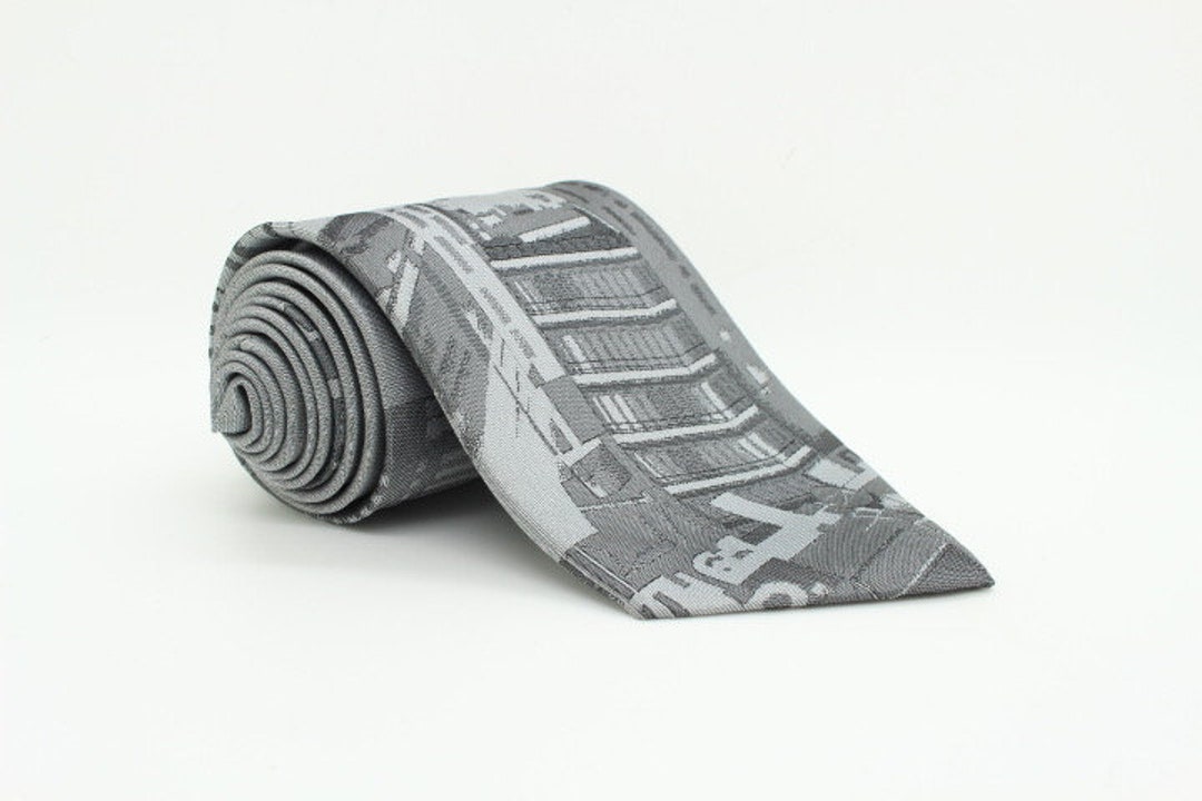 90s Vintage Necktie Featuring an Urban Skyscraper Scene in Tasteful ...
