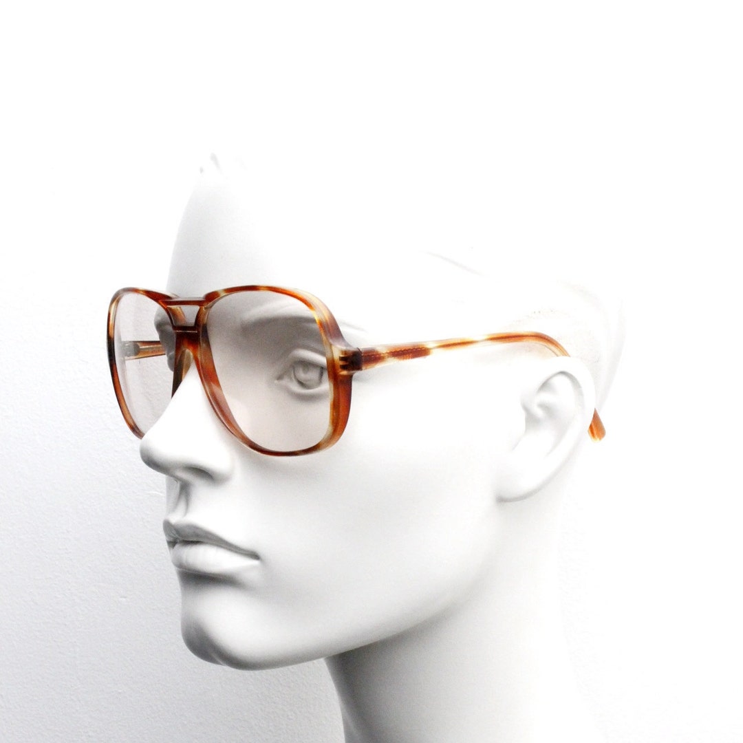 70s Vintage Big Square Aviator Sunglasses Made in Italy. Luxury Real ...