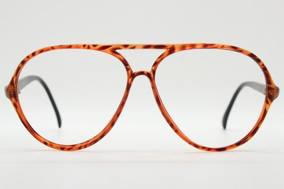 70s vintage acetate square aviator eye glasses. Mottl… - Gem