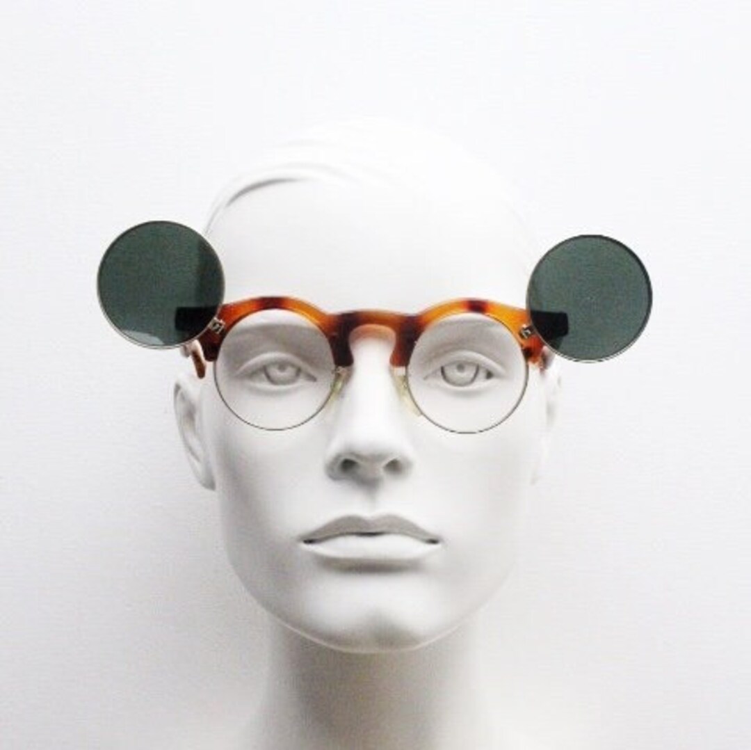 Linda Farrow Vintage 80s Flipper Sunglasses Model 190. Clear Lens Flip ...