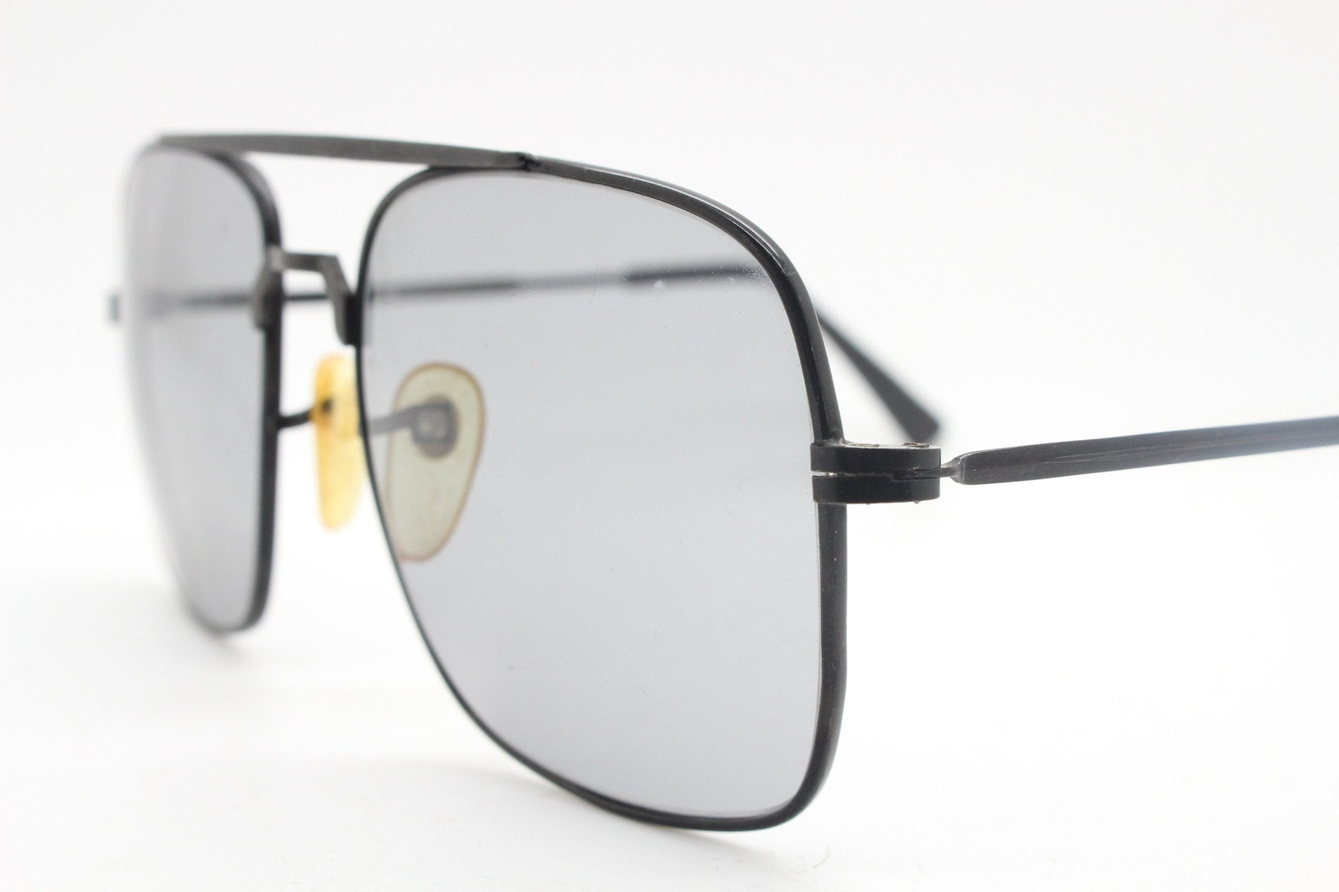Vintage 70s Square Aviator Sunglasses. Men's Metal Frame Aviators With ...