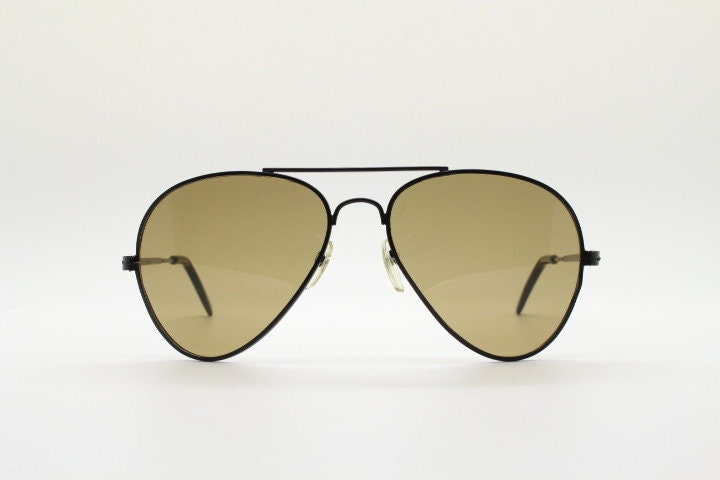 70s Vintage Aviator Sunglasses. Perfect Sized Black Metal Teardrop ...