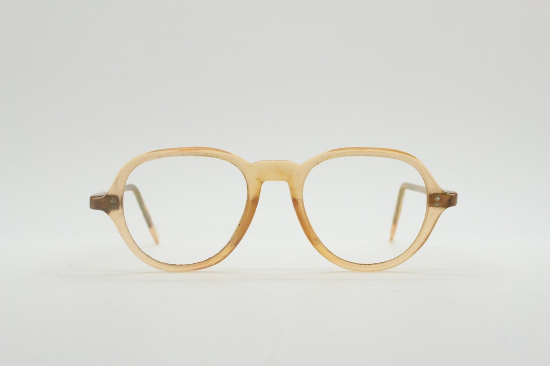 Vintage 30s Slim Round Acetate Glasses. Hand Made Crown Panto ...