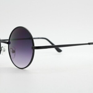 90s Round Vintage Sunglasses. Small Black Gloss 20's Style - Etsy