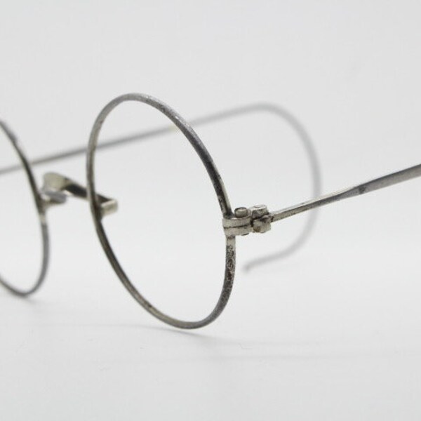 Round Frame Silver Glasses Etsy
