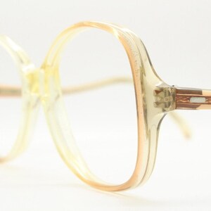 70s Vintage Round Eye Glasses Made in France. Womens Yellow and Brown ...