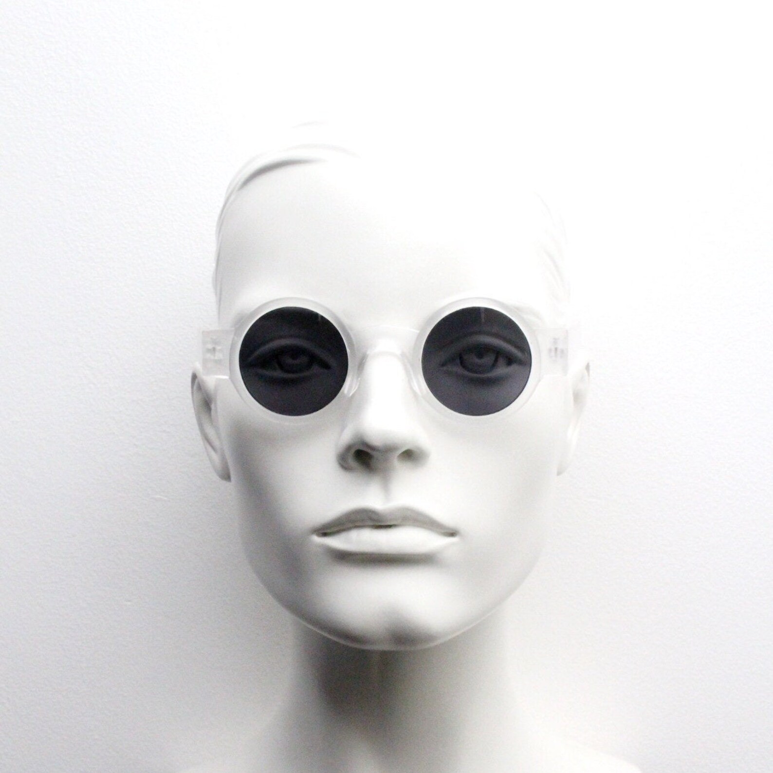 90s Vintage Round Micro Sunglasses. Tiny Frosted White Matt - Etsy