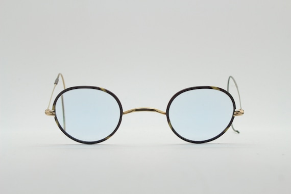 20s vintage antique glasses. Gold frame with tortoise… - Gem