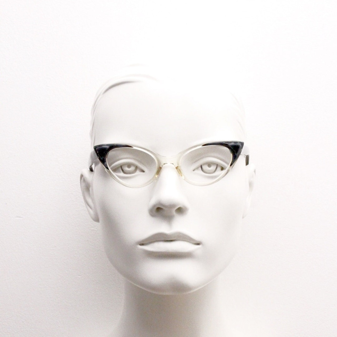 50s Vintage Pointed Cat Eye Glasses Made in the USA by Artcraft. Small ...