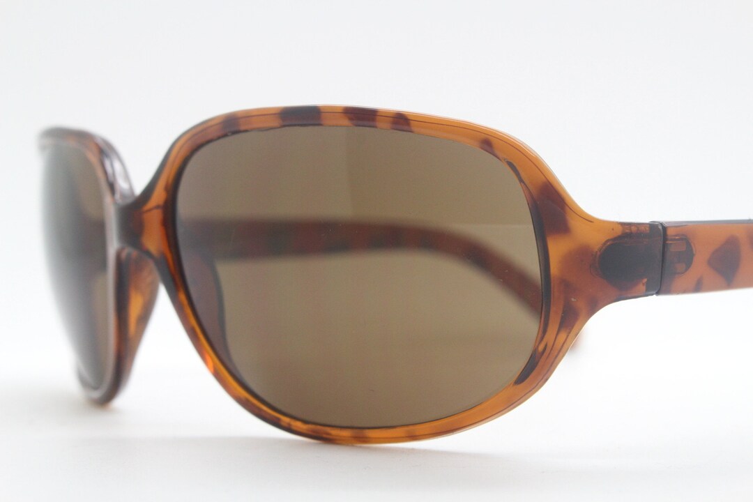 Y2K Vintage Bug Eye Sunglasses. Honey Tortoise Wrap Around Frame With ...