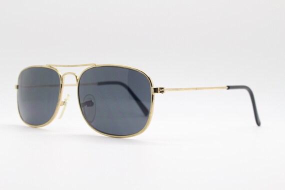 90s square aviator sunglasses. Slim gold metal frame … - Gem
