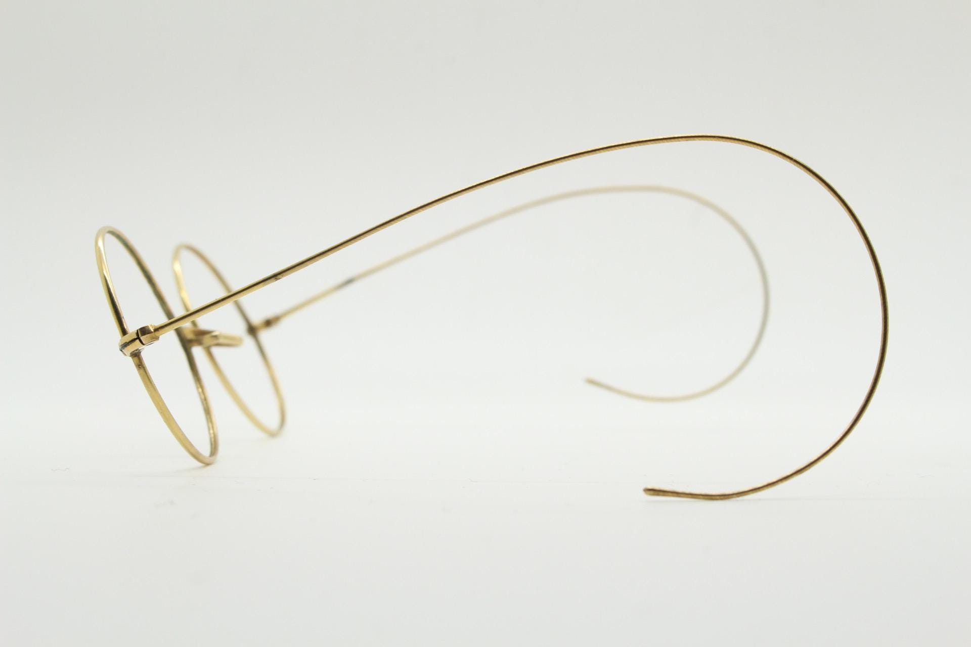 1920s Vintage Antique Round Eye Glasses by Hadley. Gold Metal Optical ...