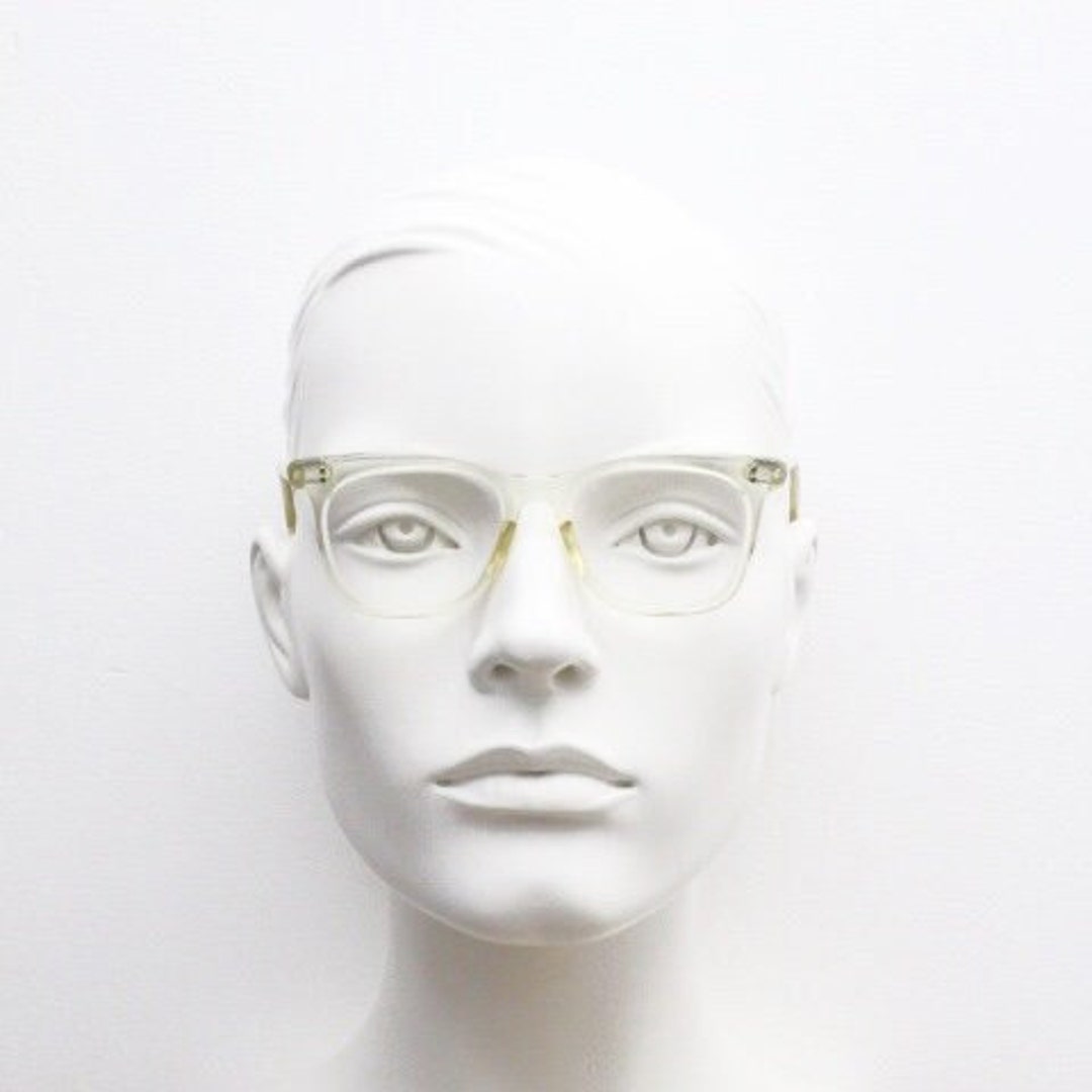 Vintage 40s Pale Crystal Yellow Glasses. Transparent Slim Wayfarer ...