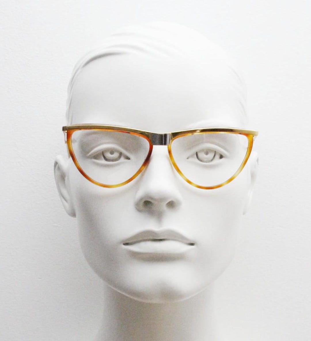 Lino Veneziani 80s Flat Top Vintage Pointed Cat Eye Glasses Made in ...