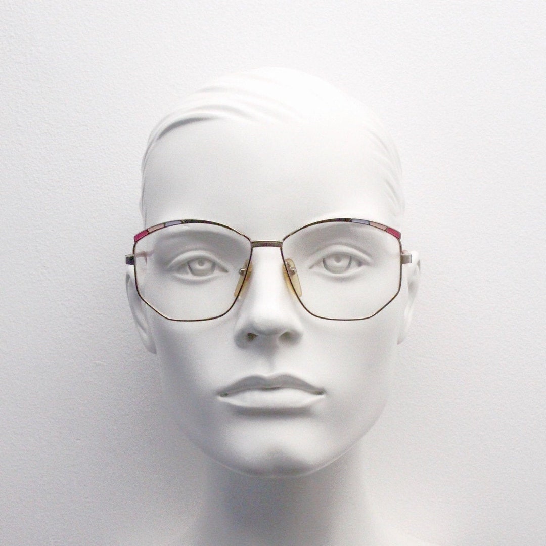 80s Vintage Big Hexagon Glasses. Stylised Angular Eyeglasses With ...