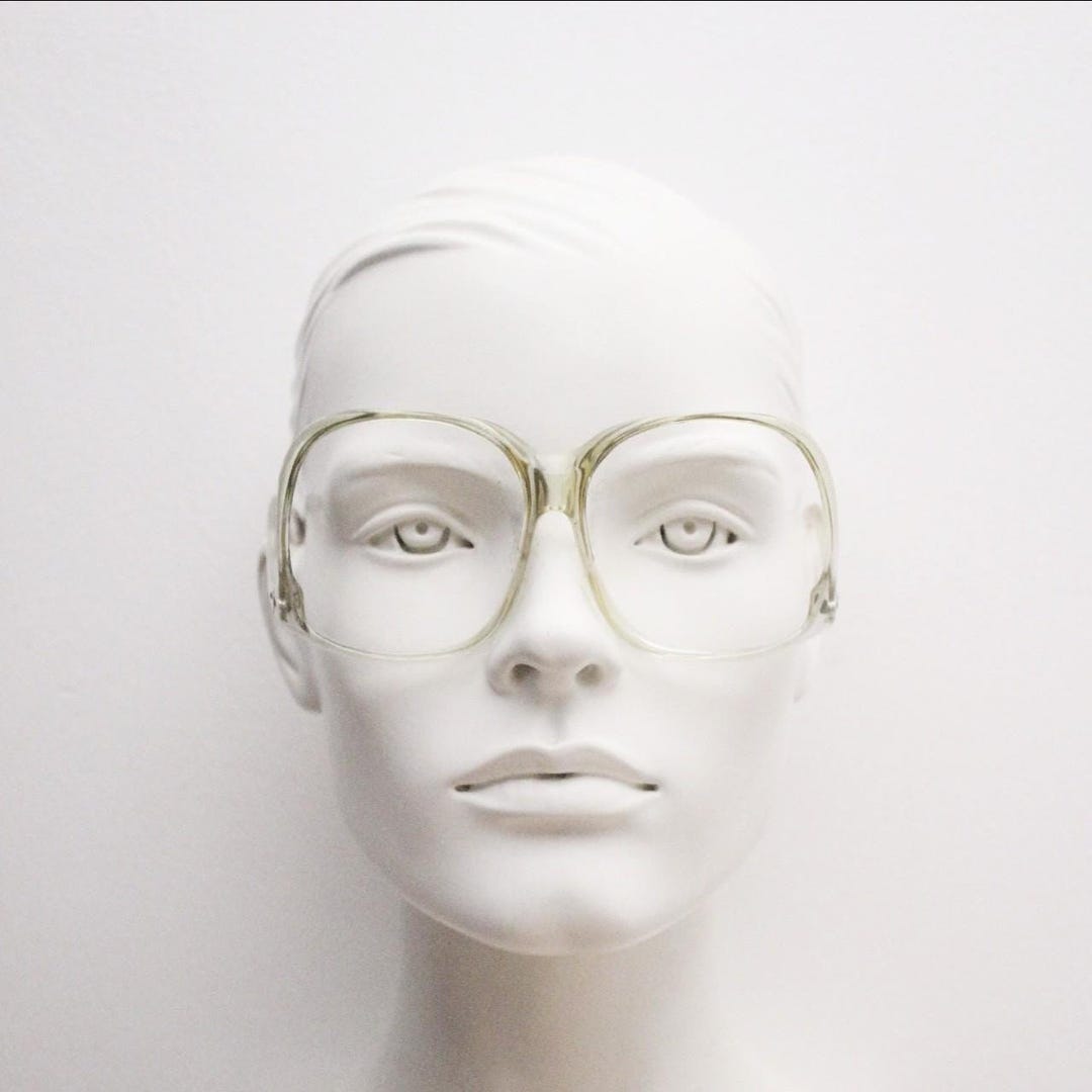 70s Vintage Big Square Eye Glasses Made in the USA. Womens Outrageous ...