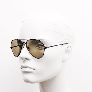 70s Vintage Aviator Sunglasses. Perfect Sized Black Metal Teardrop ...