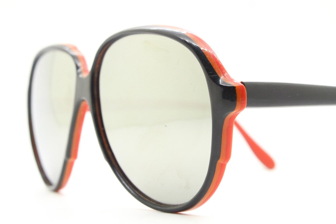 70s Vintage Big Aviators. Blue and Red Layered Acetate Frame With ...