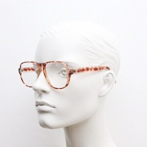 70s Vintage Acetate Square Aviator Eye Glasses. Mottled Tortoise ...