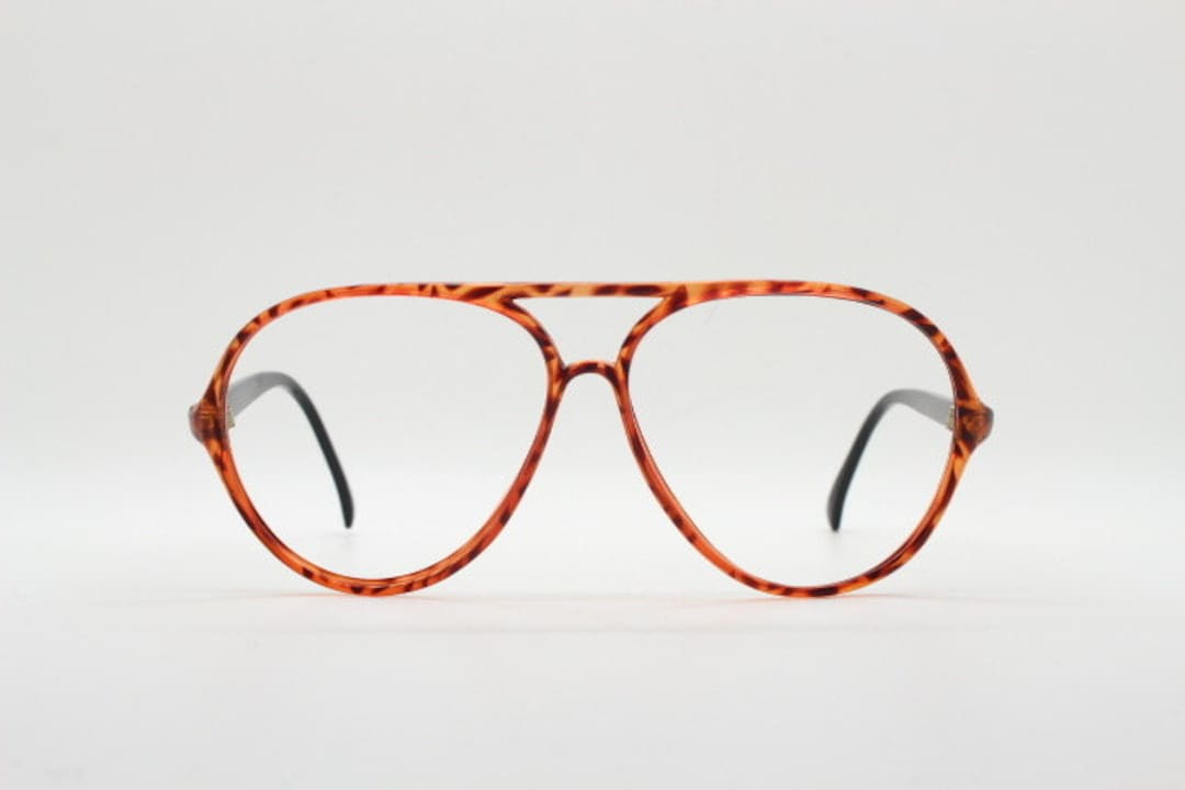 70s Vintage Acetate Square Aviator Eye Glasses. Mottled Tortoise ...