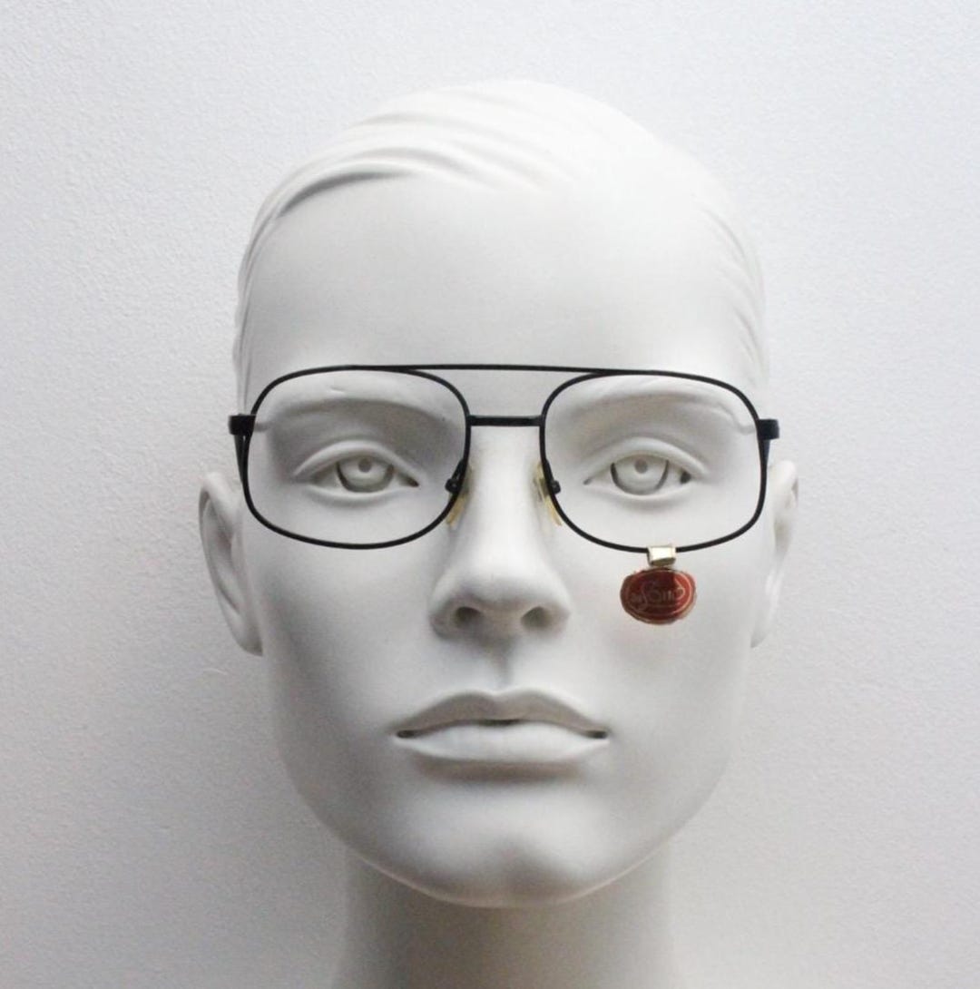 60s Vintage Square Aviator Eye Glasses by De Lotto Made in Italy. Black ...