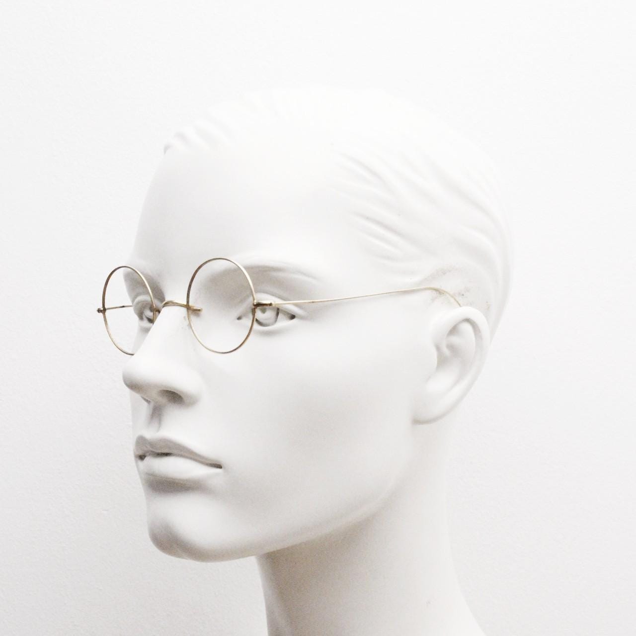 1920s Vintage Antique Round Eye Glasses by Hadley. Gold Metal Optical ...