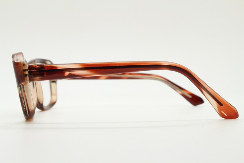 60s Vintage Rectangular Glasses. Thick Mottled Brown Acetate Optical ...