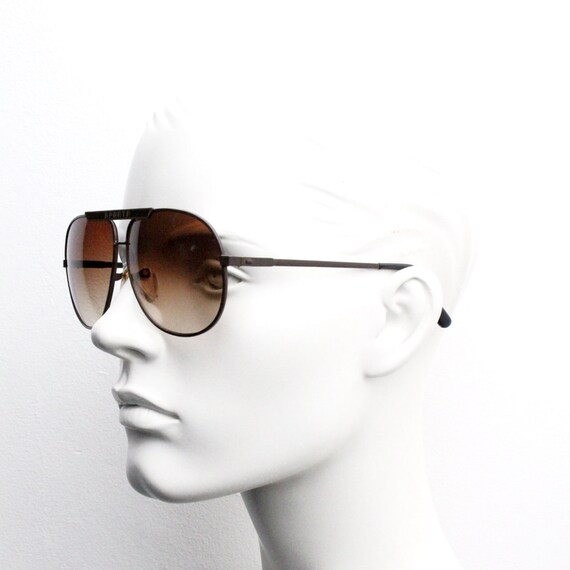 80s vintage big aviators. Brown metal frame with sizz… - Gem