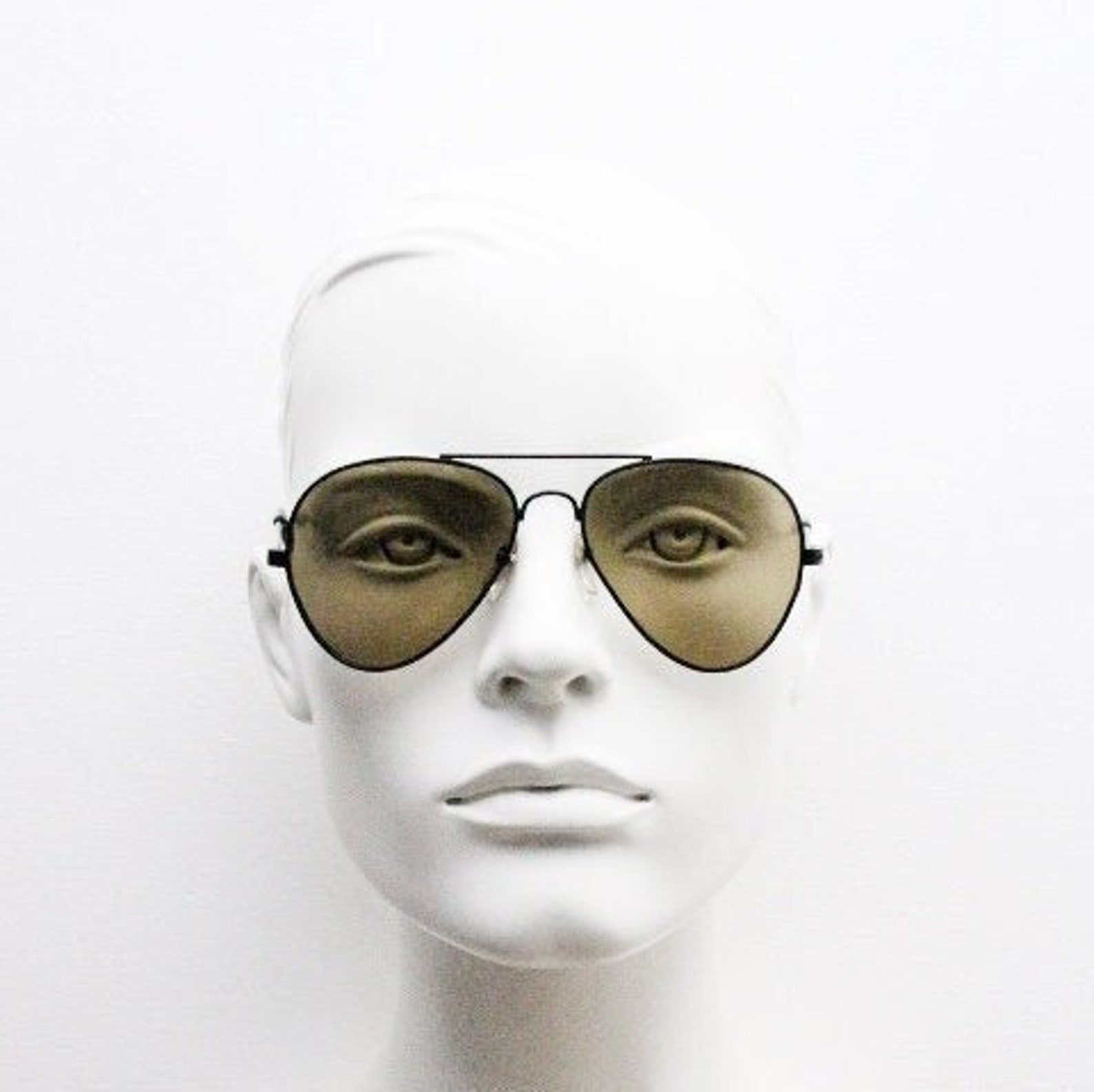 70s Vintage Aviator Sunglasses. Perfect Sized Black Metal Teardrop ...