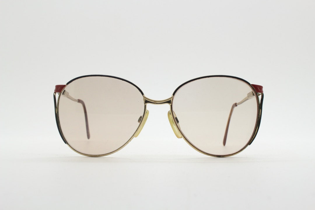 80s Vintage Stylised Round Metal Glasses by Safilo Made in Italy ...