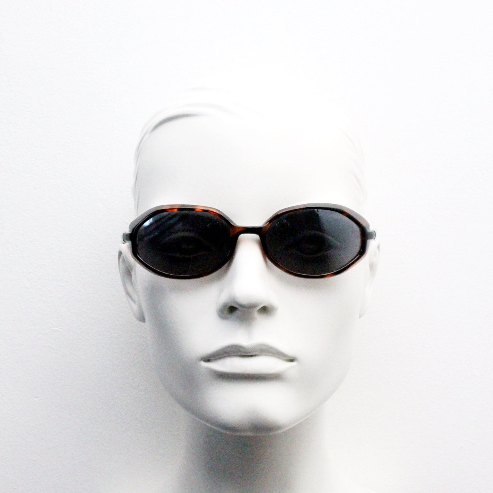 90s vintage oval octagon sunglasses. Curved 'goggle' | Etsy