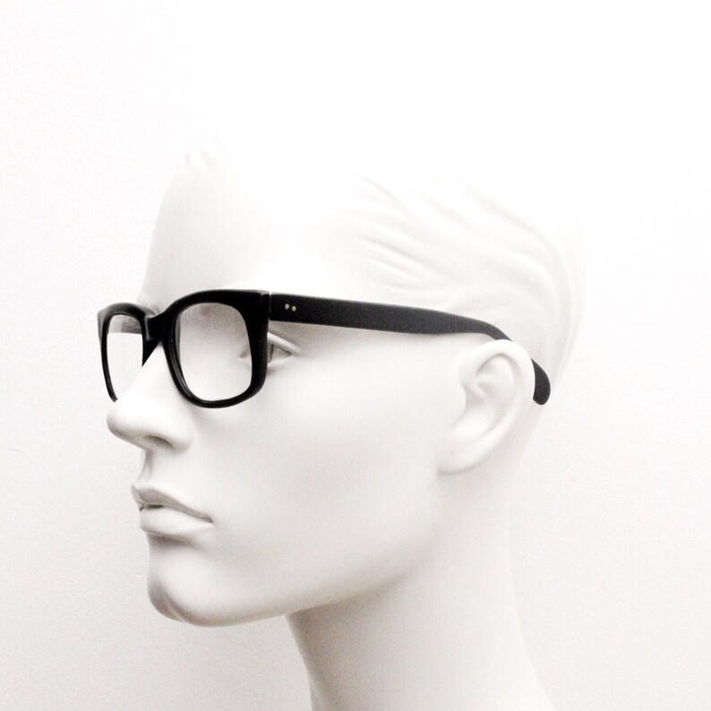Vintage 60s Rectangular Wayfarer Design Glasses. Black Heavy - Etsy