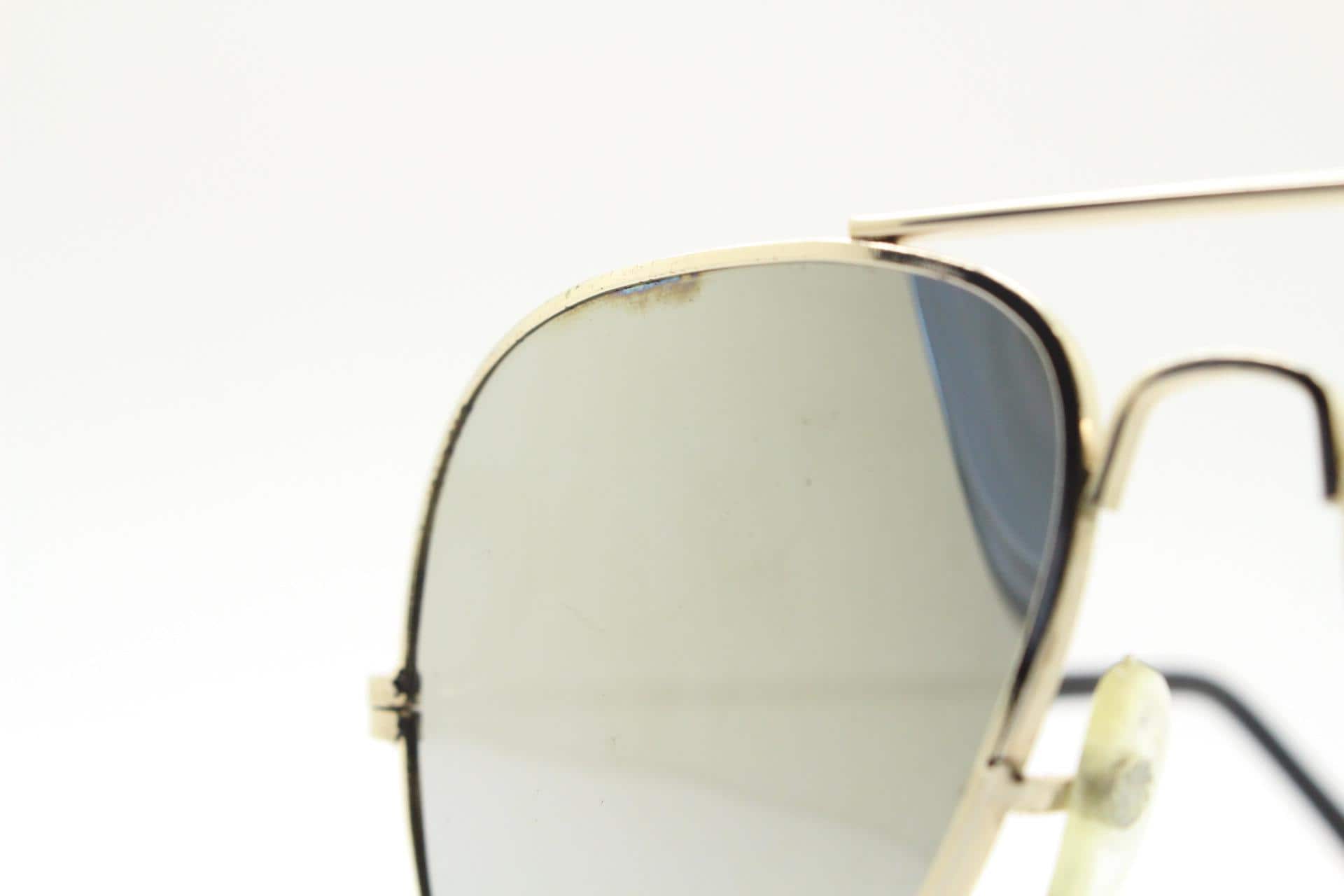 70s Vintage Mirror Aviator Sunglasses. Silver Metal Teardrop Frame With ...