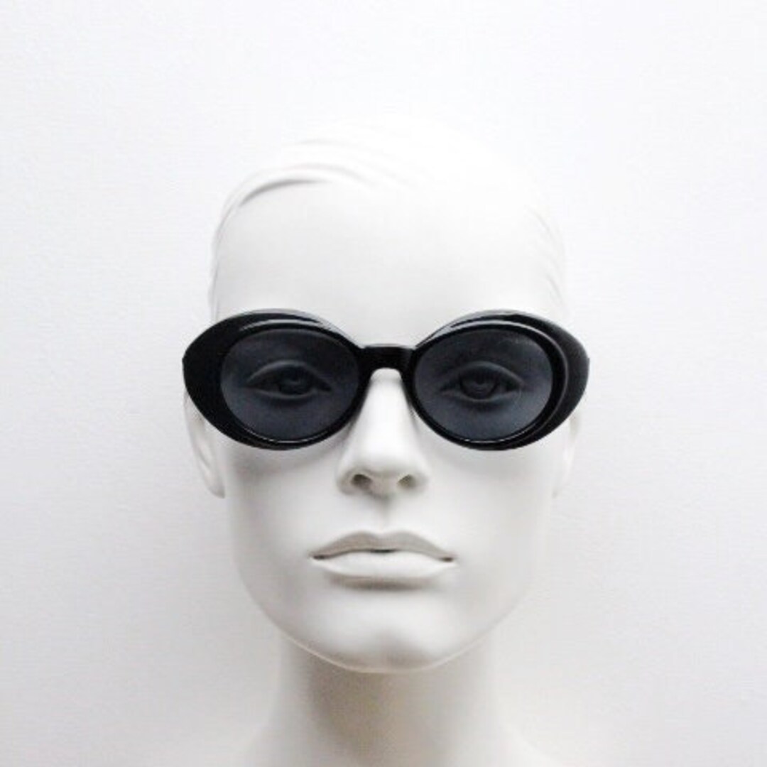 90s Vintage Big Oval Sunglasses. Chic 60s Design Thickened Black ...