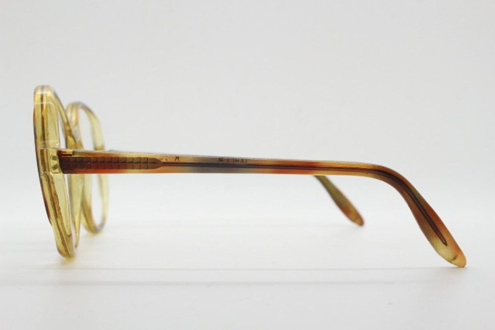 70s Vintage Round Eye Glasses. Tasteful Transparent Acetate Optical ...