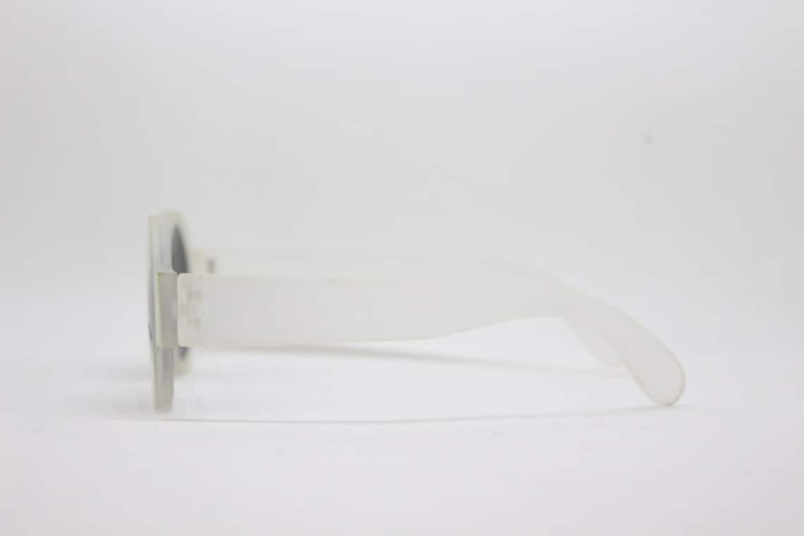 90s Vintage Round Micro Sunglasses. Tiny Frosted White Matt - Etsy