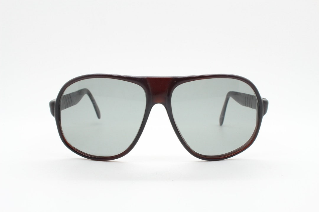 Magnificent 70s Vintage Brown Acetate Square Aviator Sunglasses ...