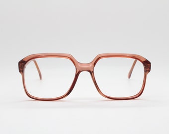 70s Vintage Big Square Eye Glasses. Mens Large Optical Frame in Brown ...