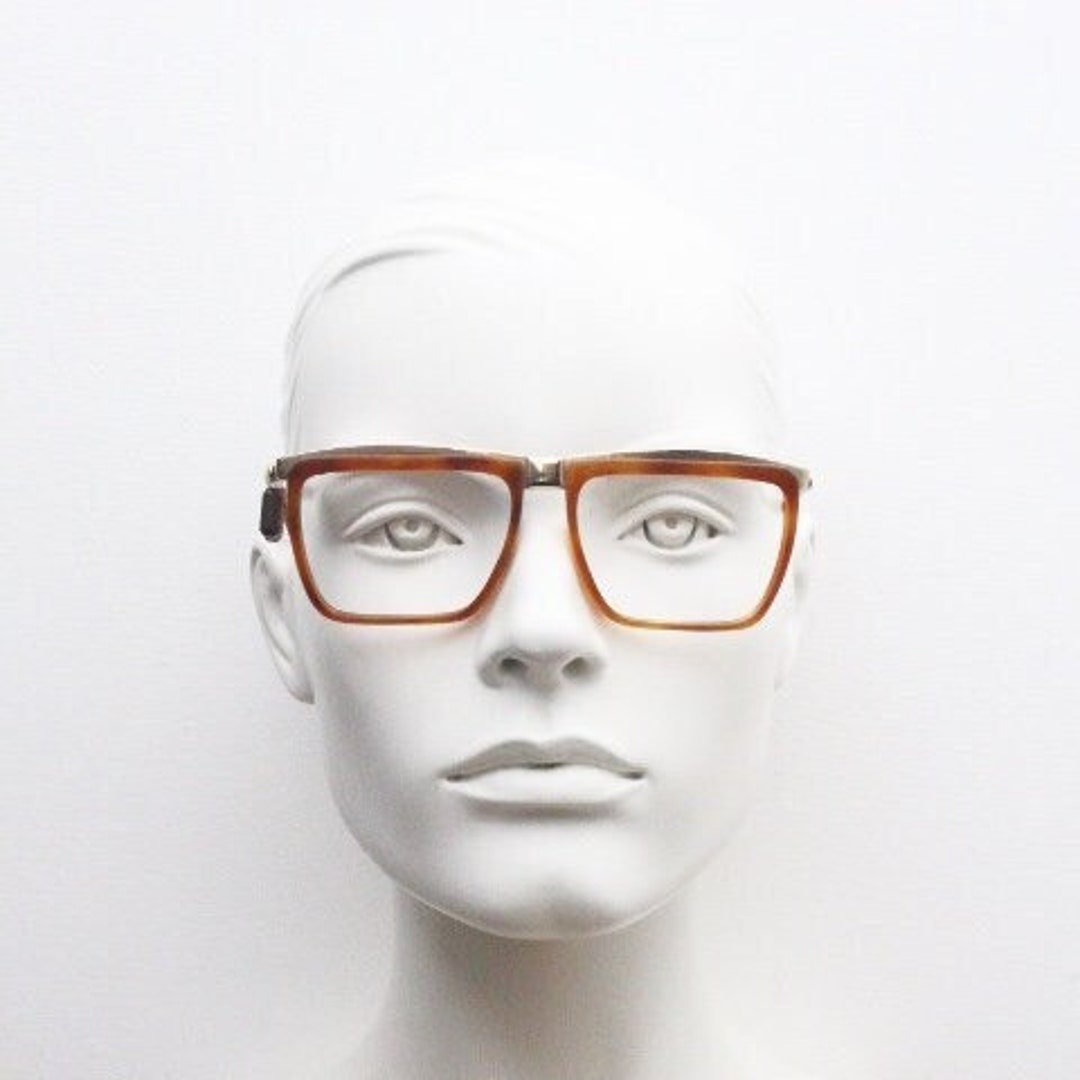 Trussardi 80s Vintage Square Glasses Made in Italy. Gold Flat Top ...
