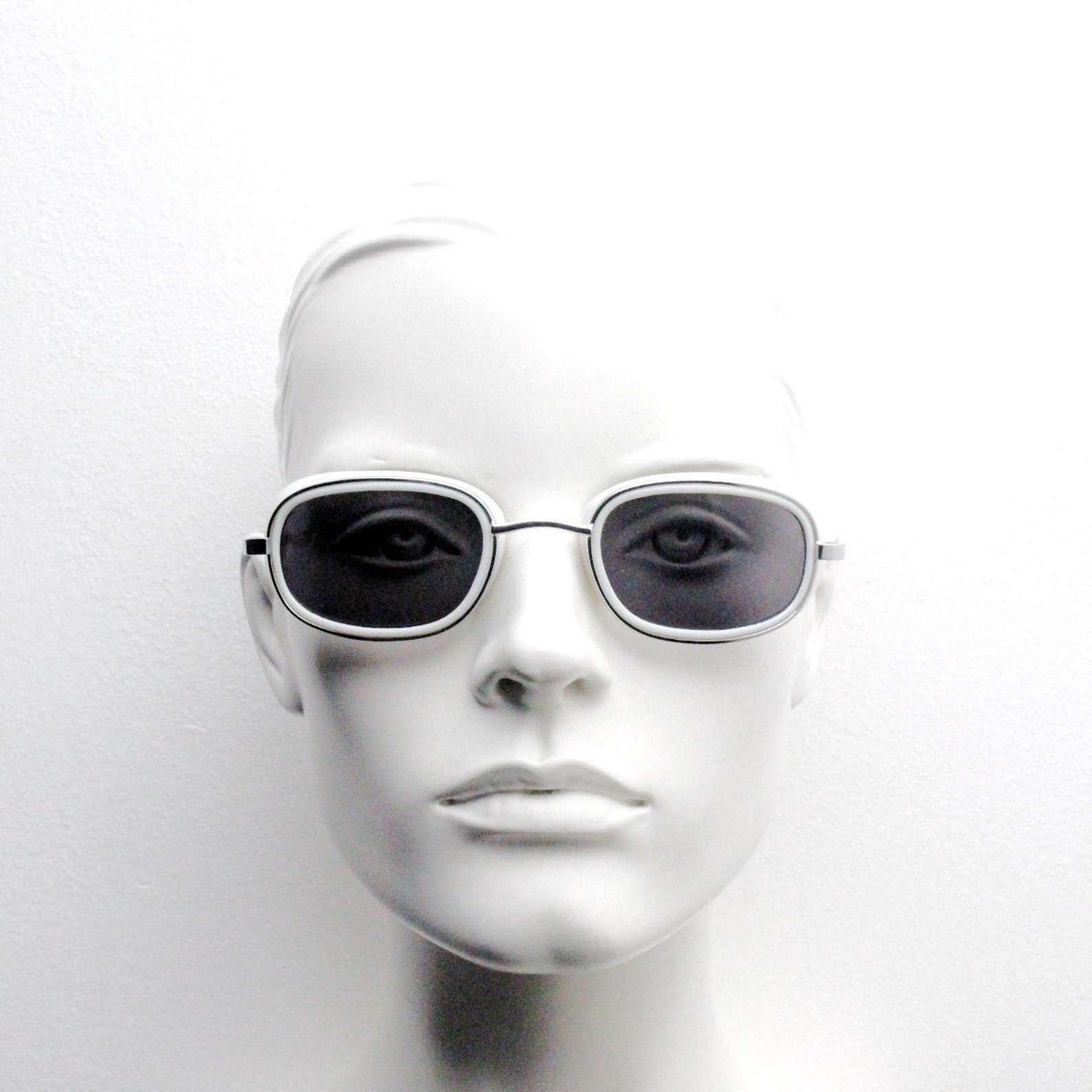 90's Vintage Micro Goggle Sunglasses. White Surround - Etsy UK
