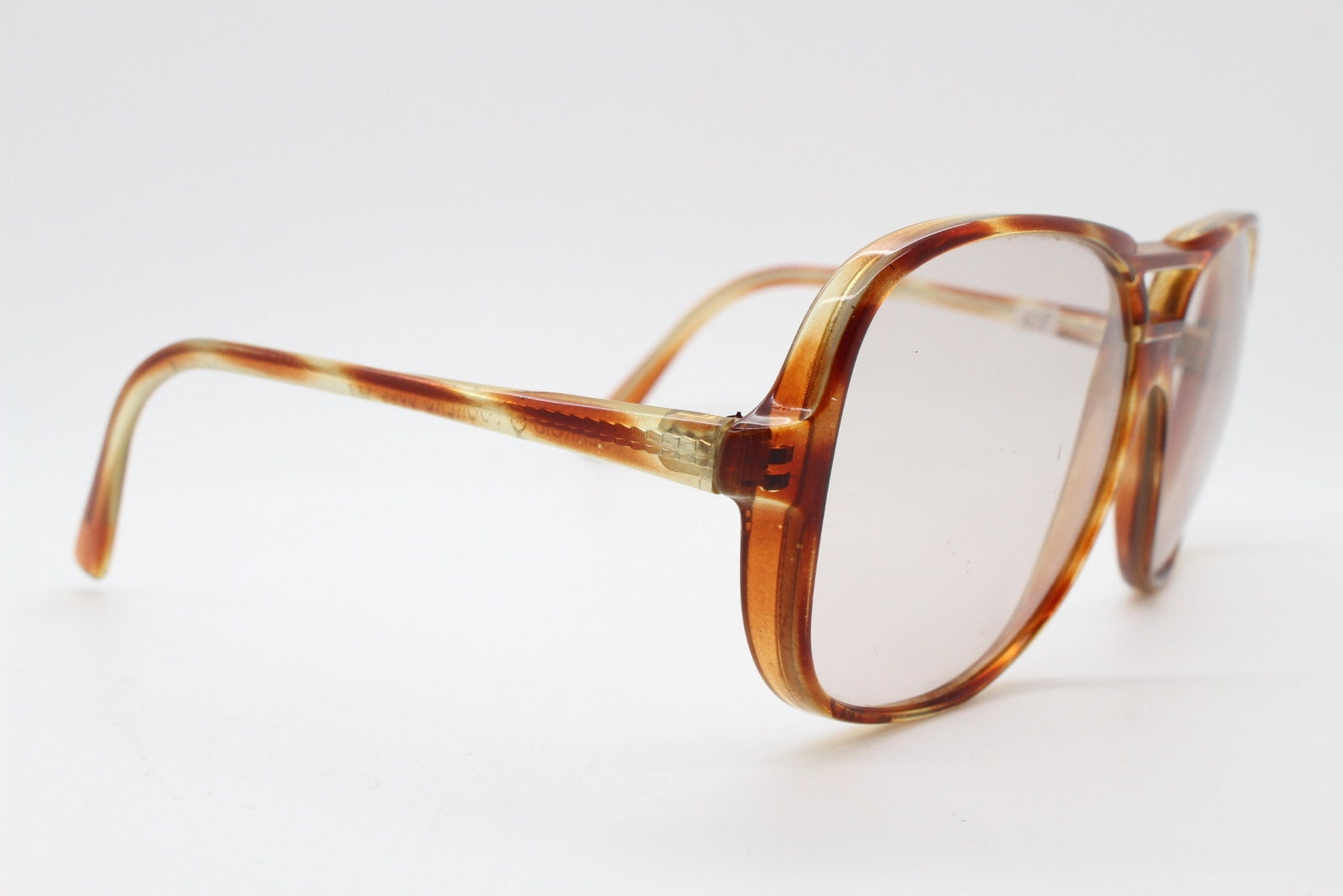 70s Vintage Big Square Aviator Sunglasses Made in Italy. Luxury Real ...