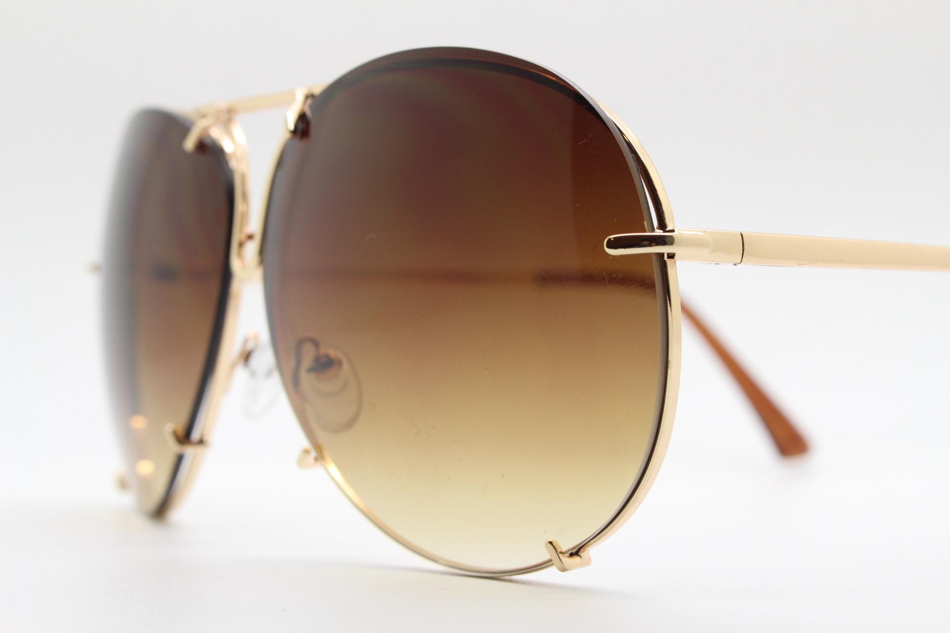 Y2K Vintage Oversized Aviator Sunglasses. Large Aviators in Gold Metal ...
