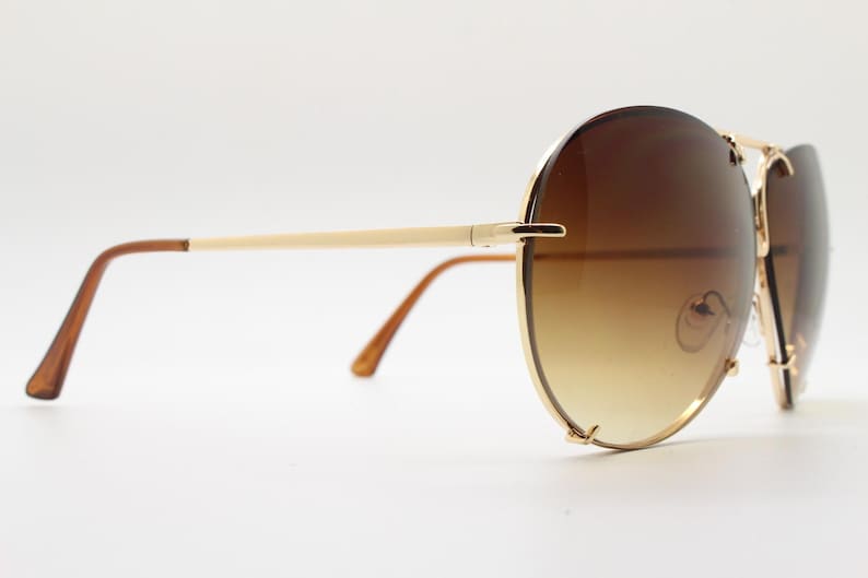 Y2K Vintage Oversized Aviator Sunglasses. Large Aviators in Gold Metal ...