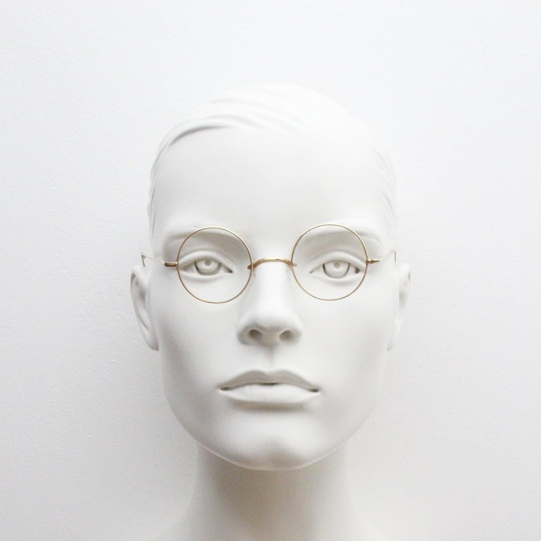 1920s Vintage Antique Round Eye Glasses by Hadley. Gold Metal Optical ...