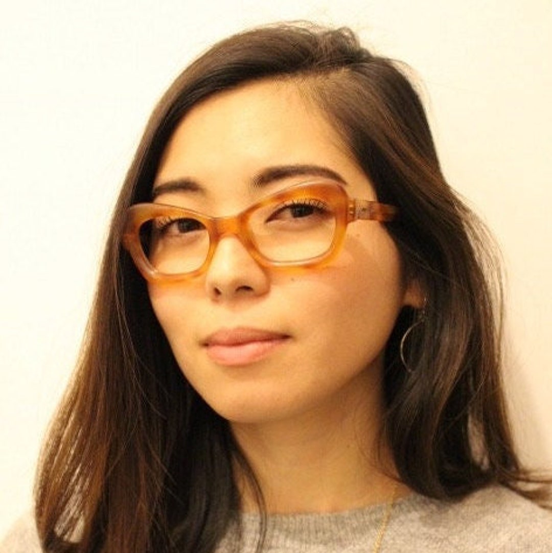 60s Vintage Oval Cat Eye Glasses. Vibrant Mottled Honey Tone Acetate ...