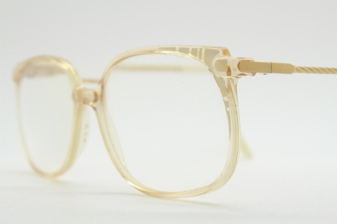 Essilor 80s Vintage Square Eye Glasses Made in France. Transparent ...