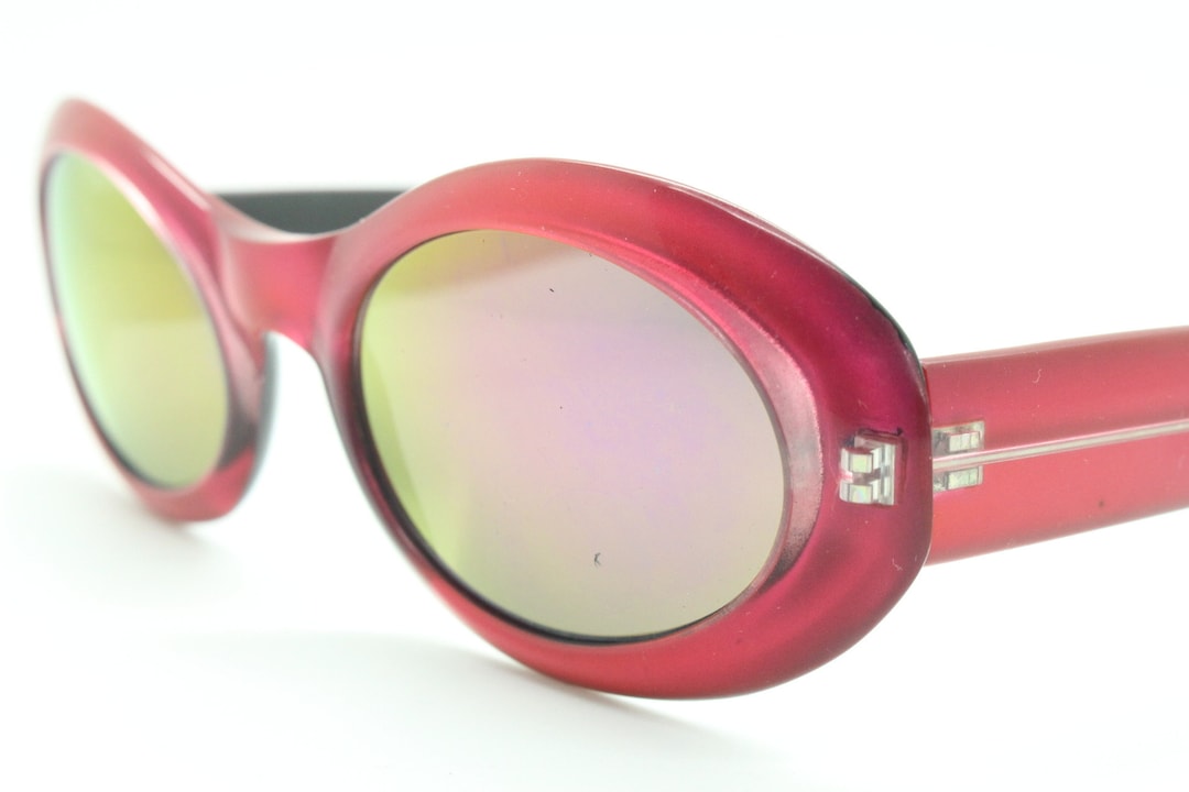 90s Vintage Oversized Oval Sunglasses. Solid Elliptical 60s Style ...