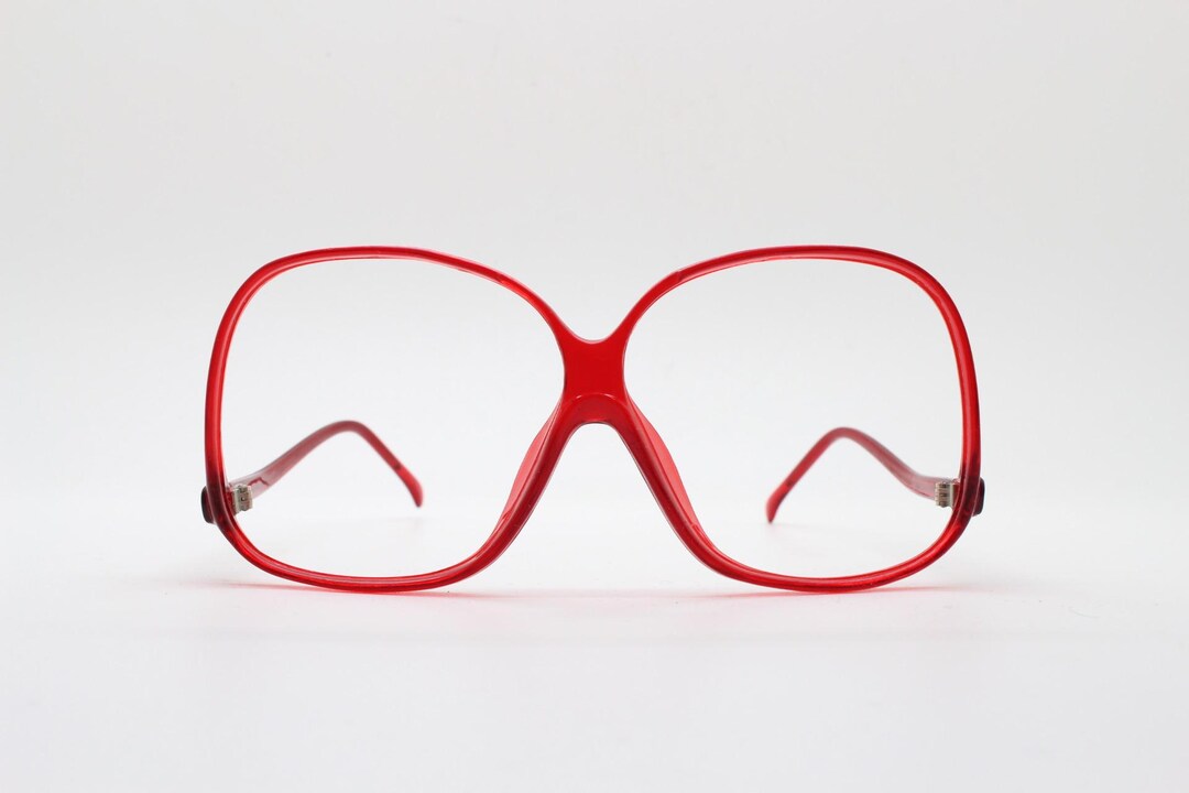 70s Vintage Extravagant Oversized Glasses. Bright Red 'upside Down ...