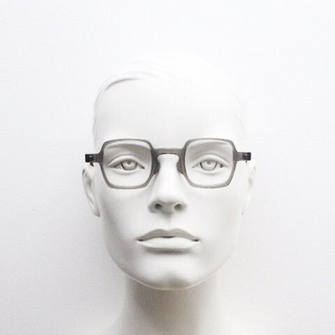 90s Vintage Small Square Eye Glasses. Transparent Grey Optical Frame ...